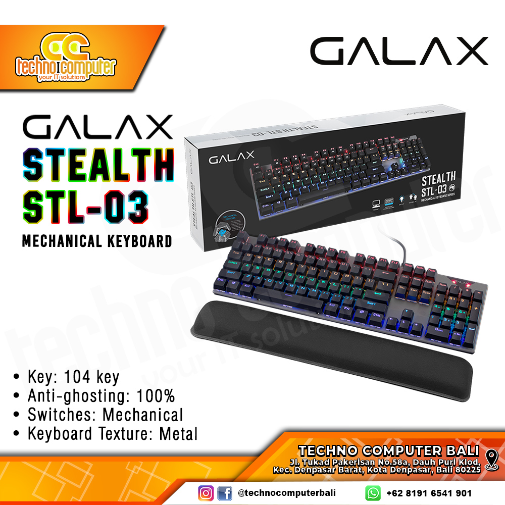GALAX STEALTH STL-03 - Mechanical Blue Switch - Gaming Keyboard